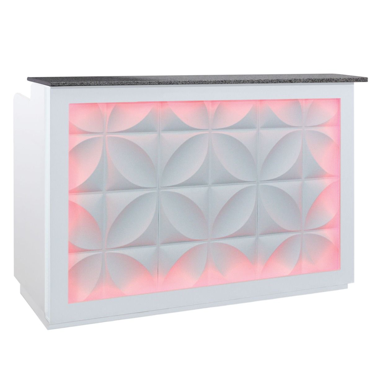 Deco 3D LED Reception Desk 60" - White/White