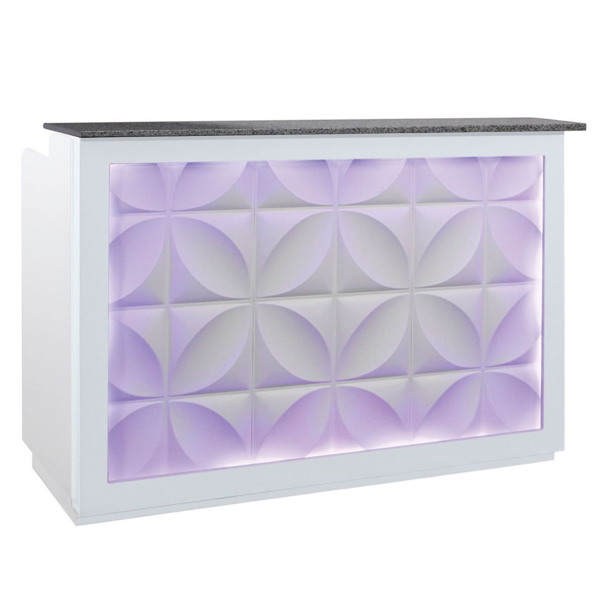 Deco 3D LED Reception Desk 60" - White/White