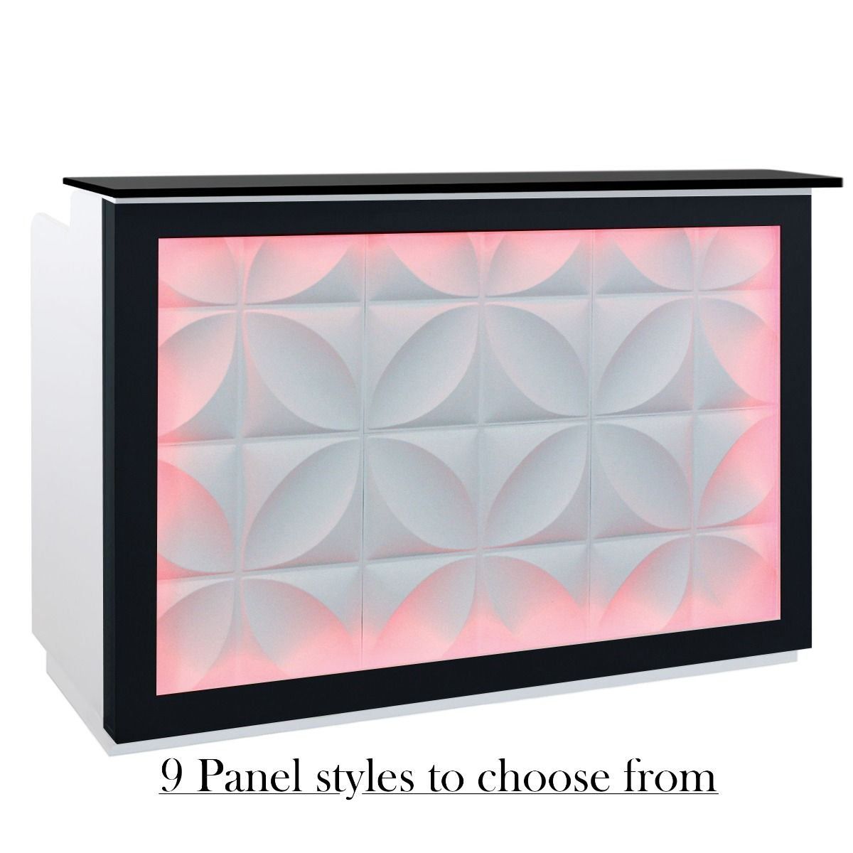 Deco 3D LED Reception Desk 60" - White/White
