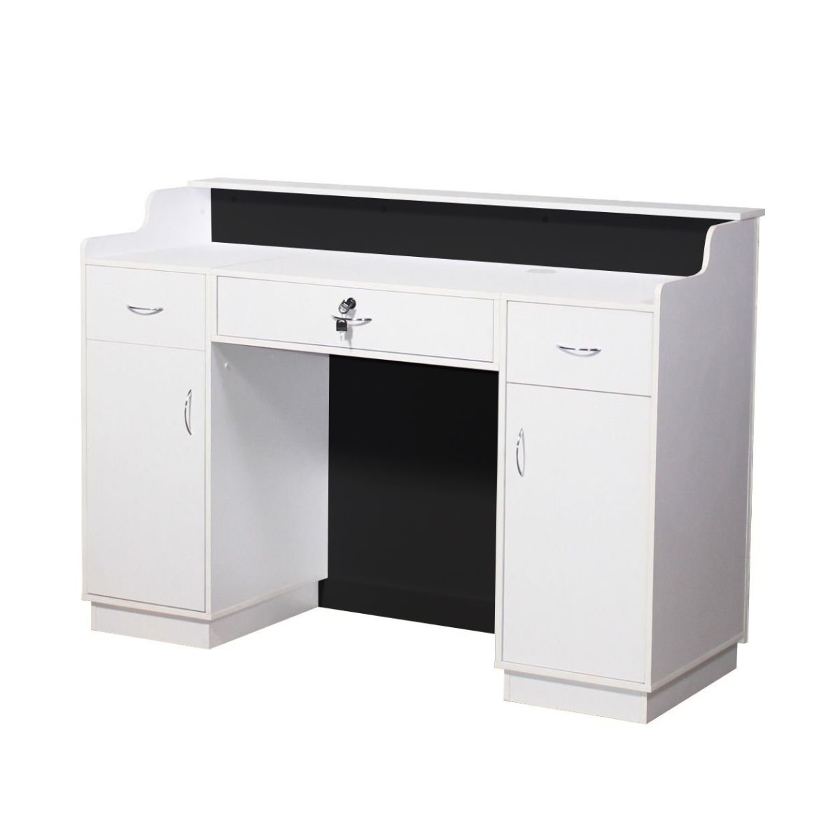 Deco 3D LED Reception Desk 60" - White/White