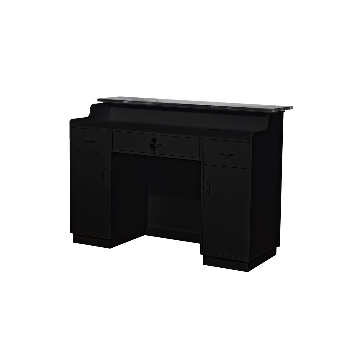 Deco Fab Reception Desk 60" - Black/Black