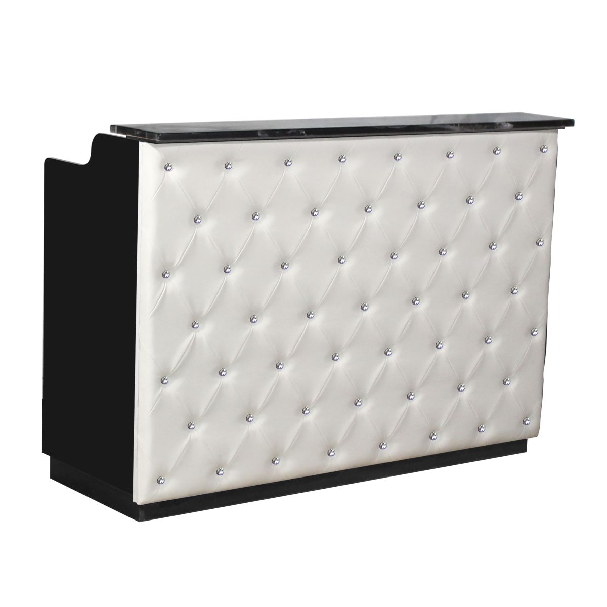 Deco Crystal Elizabeth Reception Desk 60" - Black/White