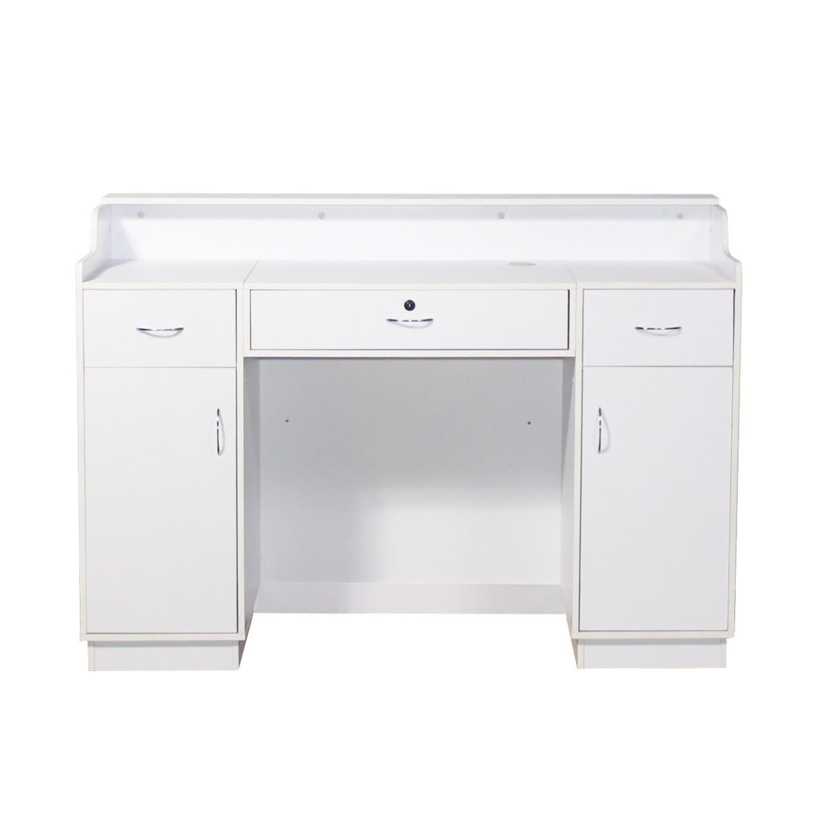 Deco 3D LED Reception Desk 60" - White/White