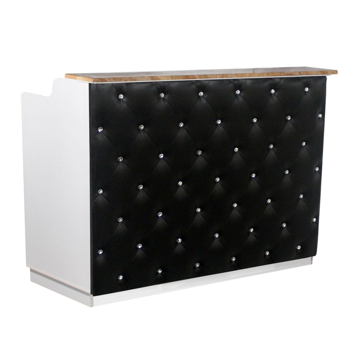 Deco Crystal Elizabeth Reception Desk 60" -White/Black