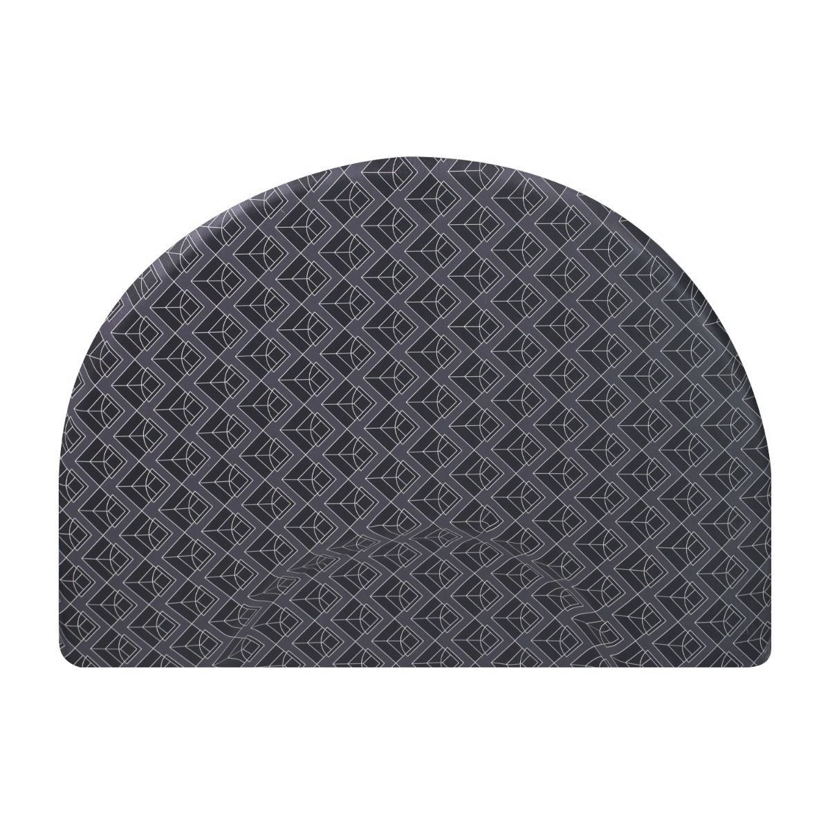 Deco Designer Series 2 Salon Mat - Black Semi Circle / Semi Circle 3' x ...